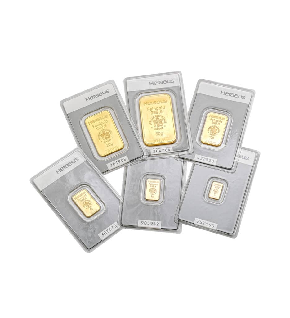 Lingote Oro Heraeus 2 g | Invermoneda